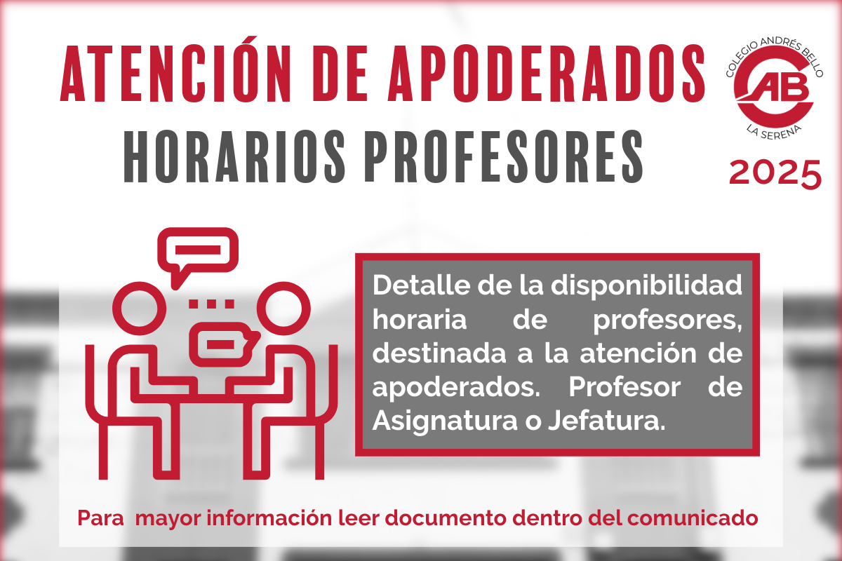 Horario de atención de apoderados | Colegio Andrés Bello La Serena